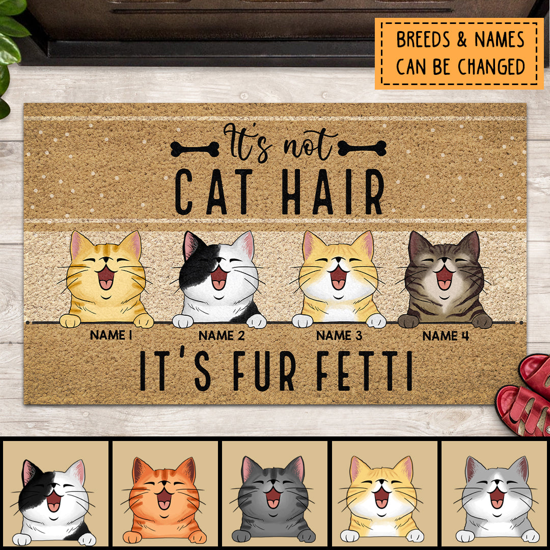 It's Not Cat Hair, It's Fur Fetti, Personalized Cat Breeds Doormat, Fu